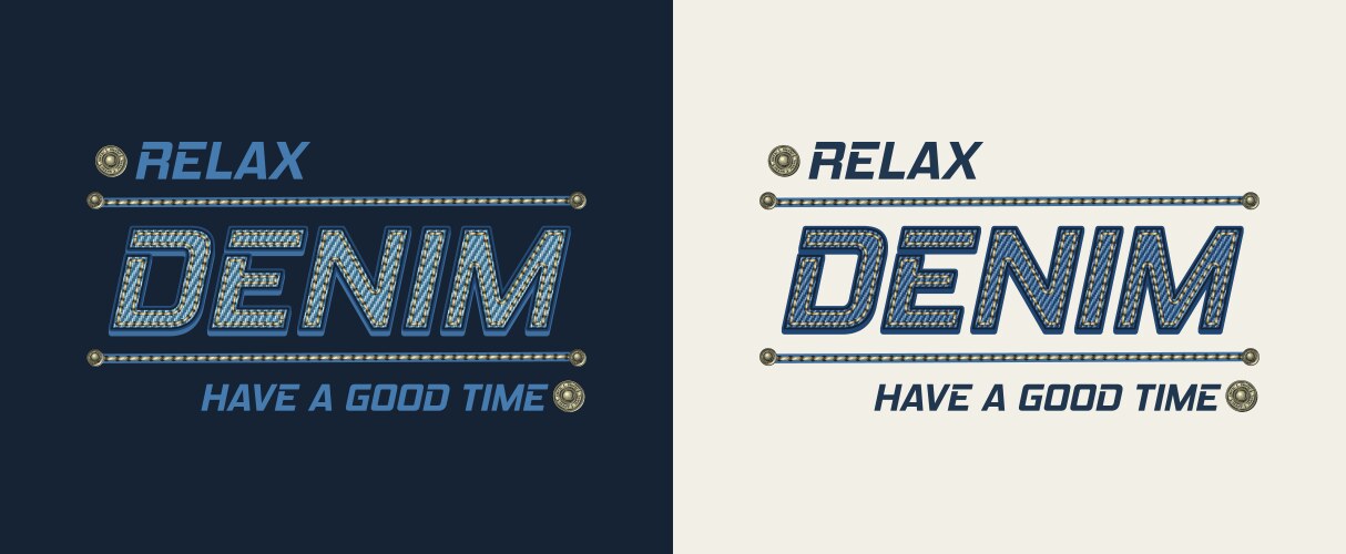 Denim style text label with typography Royalty Free Vector