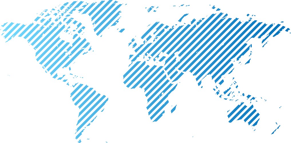 World map with countries on blue background Vector Image