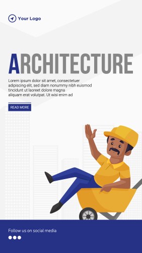 Construction architecture portrait template Vector Image