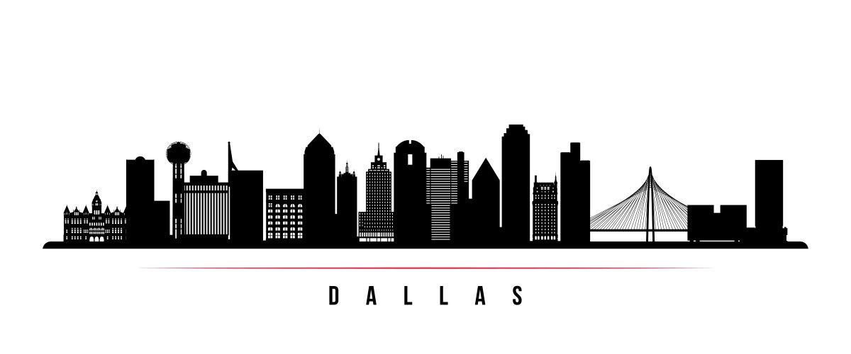 Dallas skyline hand drawn Royalty Free Vector Image