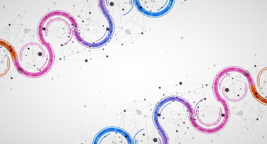 Technical background with plexus effect and wave Vector Image