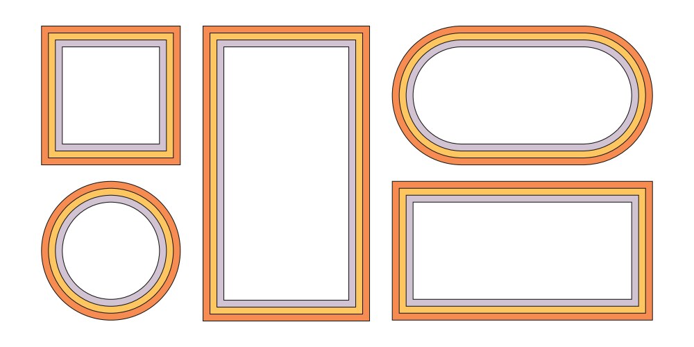 Groovy rainbow frames in 1970s hippie style Vector Image