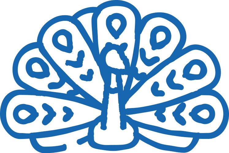 Malabar banded peacock insect icon doodle Vector Image