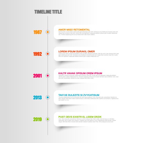 Simple overlay timeline graph template Royalty Free Vector