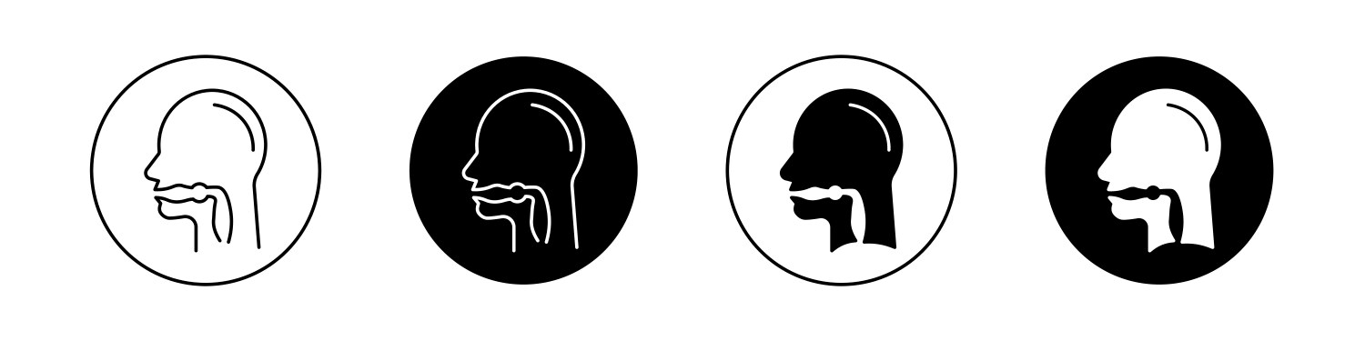 Swallowing reflex icon set oral ingest dysphagia Vector Image