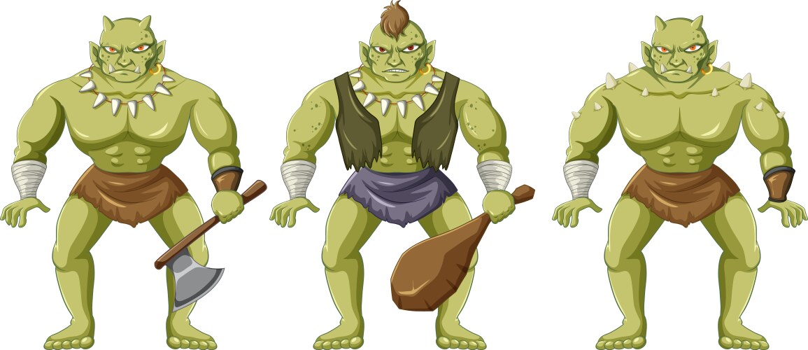 Orc cartoon character isolated Royalty Free Vector Image