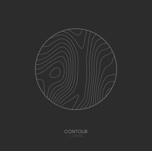 Topographic map circle logo concept on dark Vector Image