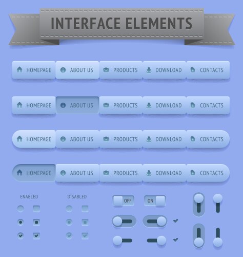 User interface elements Royalty Free Vector Image