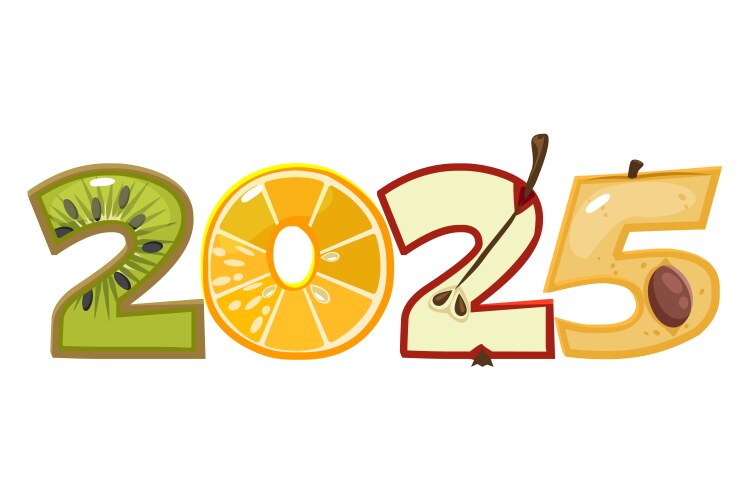 Watermelon 2024 for calendar design cartoon 2025 Vector Image