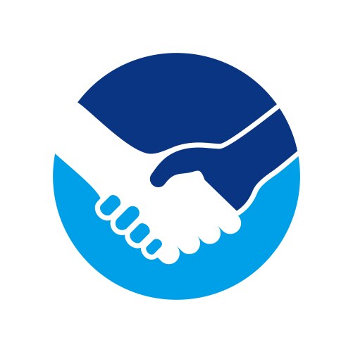 Hand shake logo Royalty Free Vector Image - VectorStock