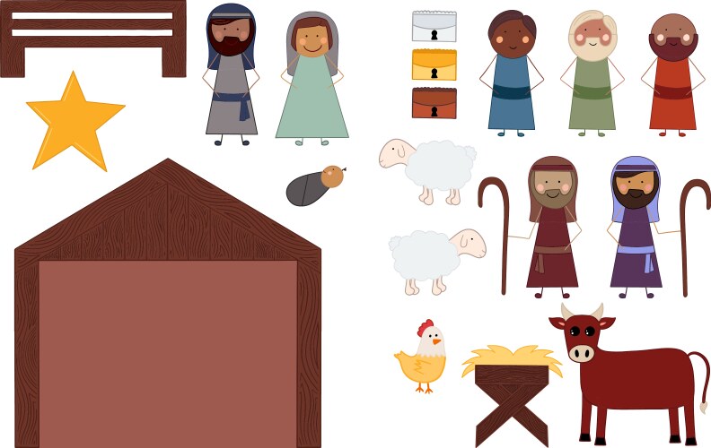 Christmas nativity scene Royalty Free Vector Image