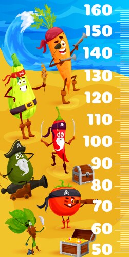Kids height chart with funny cartoon colorful Vector Image