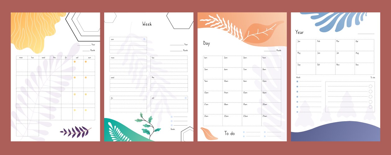 Weekly planner Royalty Free Vector Image - VectorStock