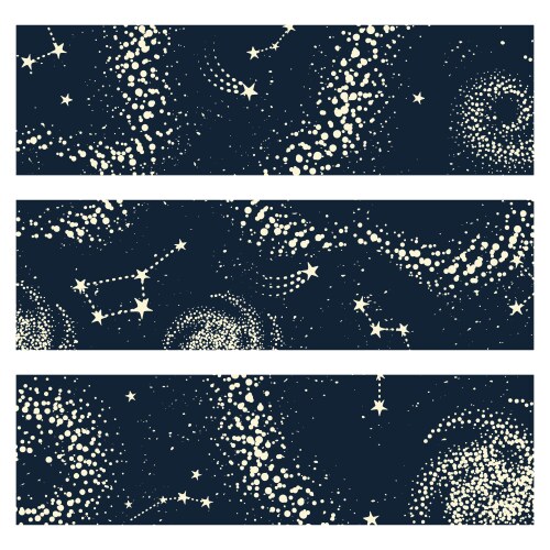Banners with bright stars Royalty Free Vector Image