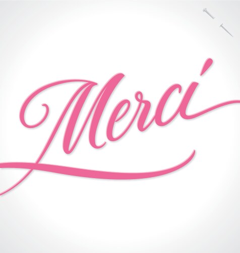 Merci hand lettering Royalty Free Vector Image