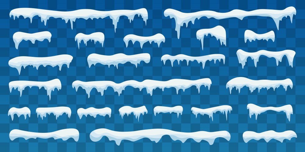 Snow ice caps isolated on transparent background Vector Image
