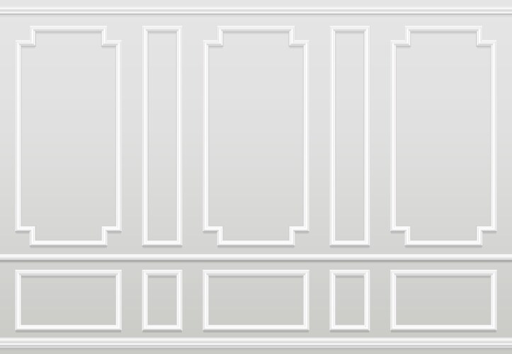 Classic blue wall with moulding panel house Vector Image