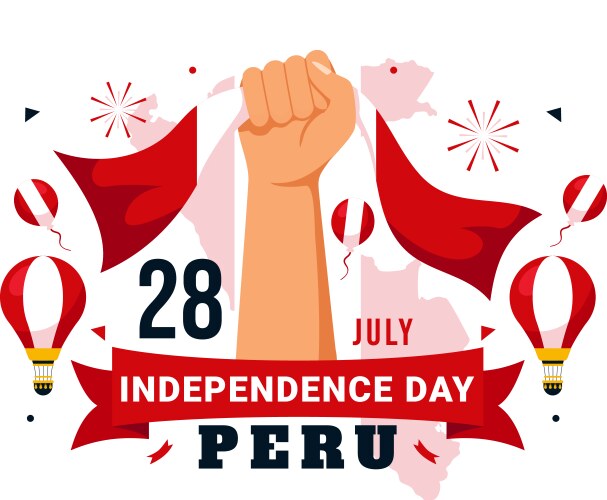 Happy peru independence day on july 28 Royalty Free Vector