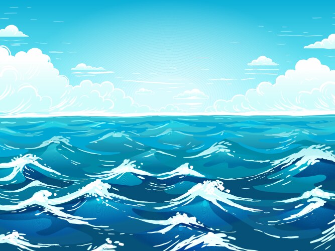 Sea flat Royalty Free Vector Image - VectorStock