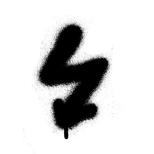 Spray textured graffiti doodle punk shape - crown Vector Image