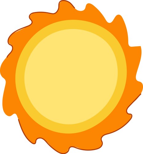 Hot sun cartoon Royalty Free Vector Image - VectorStock