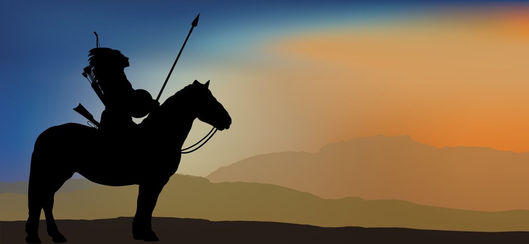 Brave indian warrior Royalty Free Vector Image