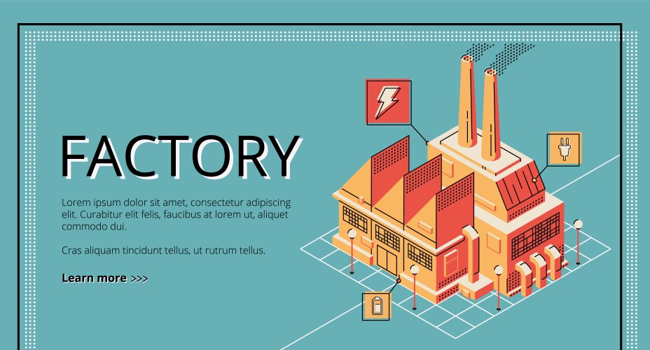 Ecology factory banner Royalty Free Vector Image