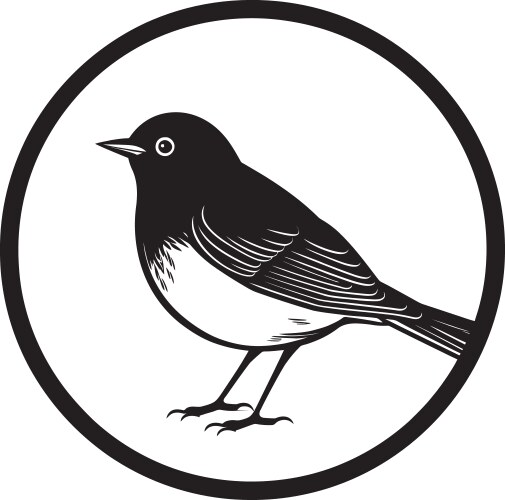 Natures harmonious icon iconic robin bird regal Vector Image