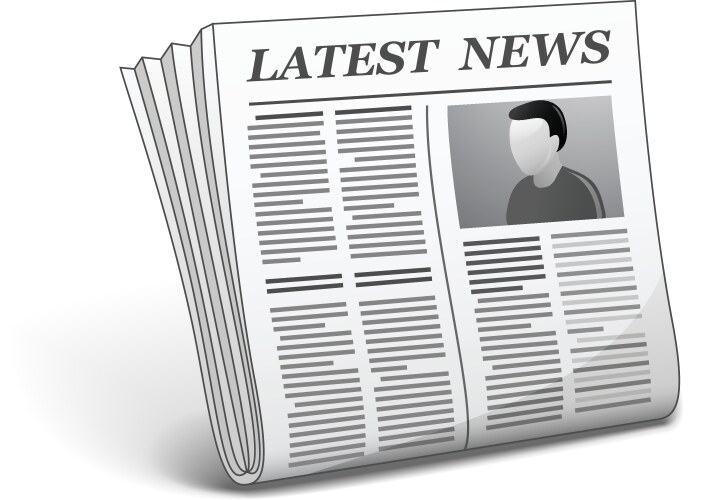 Realistic newspaper icon on white background Vector Image