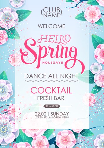Spring flowers backgrounds Royalty Free Vector Image