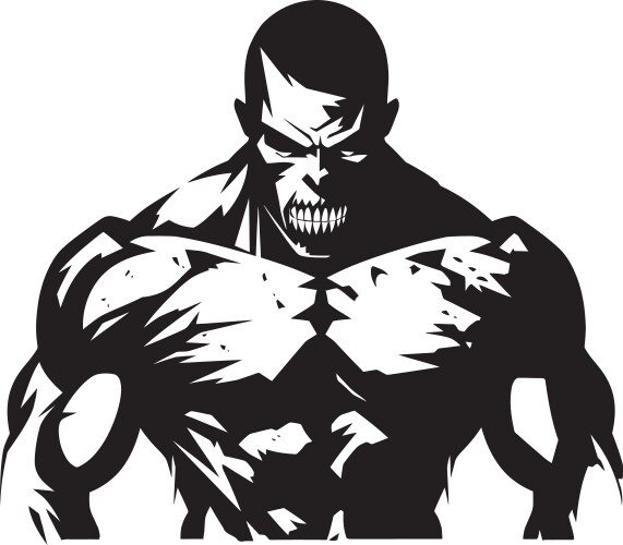 Decaying fitness warrior logo zombie muscles Vector Image