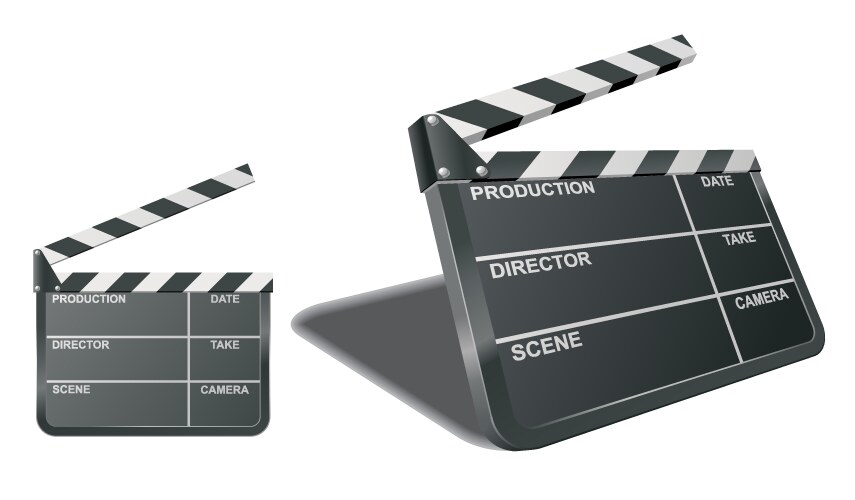 Clapper board cartoon Royalty Free Vector Image
