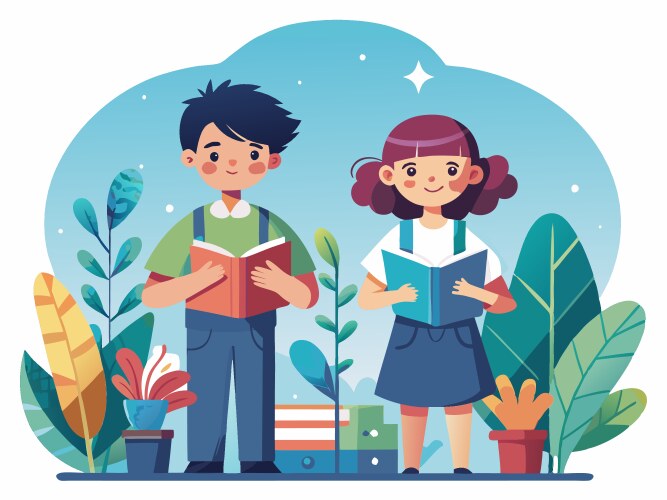 Students group people learning education Vector Image