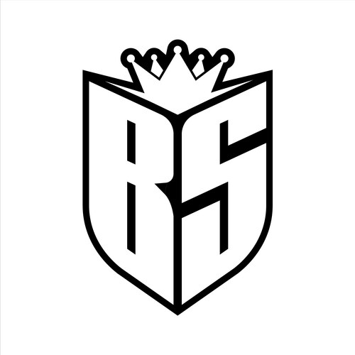 Bs letter monogram with triangle curve shield Vector Image