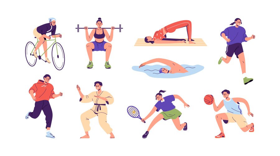 People Doing Different Activities Vector Images (over 1,600)