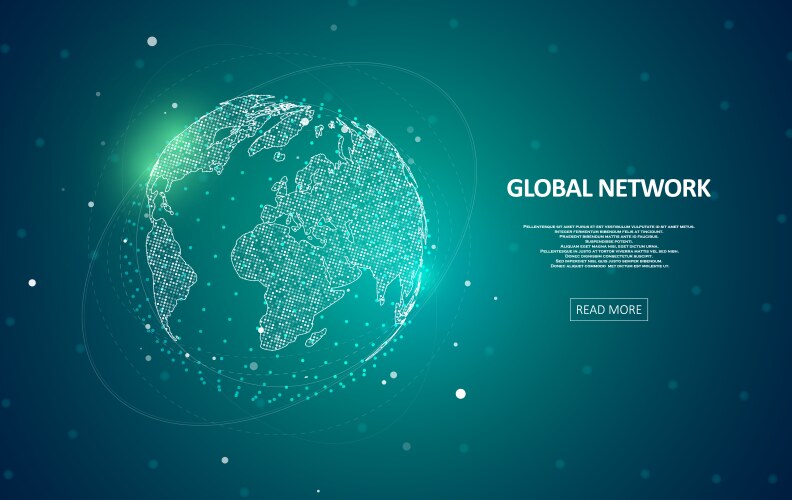 Global technology concept Royalty Free Vector Image