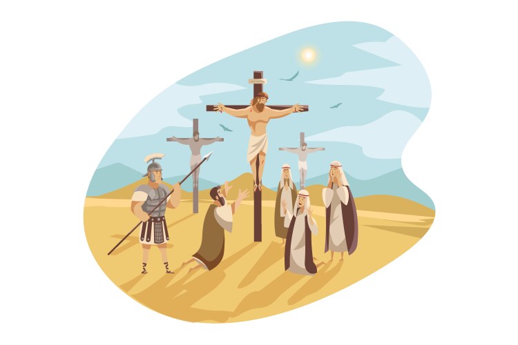 Hand lettering christ our passover was crucified Vector Image