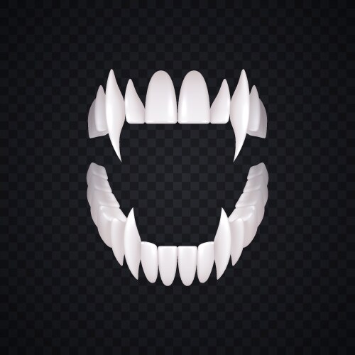 Smile of a monster with sharp fangs vampire Vector Image