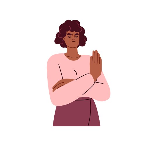 People show stop gesture warning refusing sign Vector Image