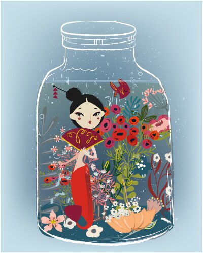 Cute cartoon mermaid Royalty Free Vector Image