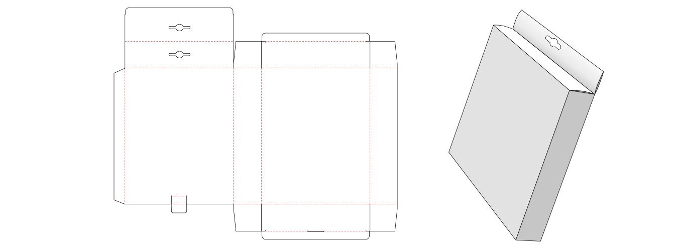 Packaging rectangle box die cut template design Vector Image