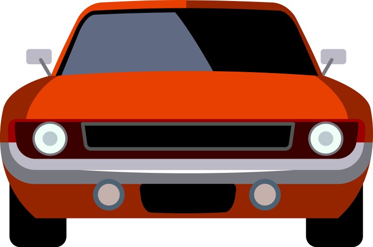 Cartoon red car front view Royalty Free Vector Image