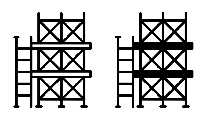 Scaffolding icon set construction building Vector Image