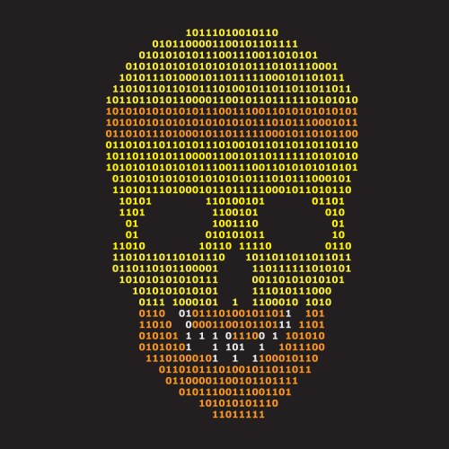 Skull constructed with green binary code Vector Image Skull constructed with green binary code Vector Image