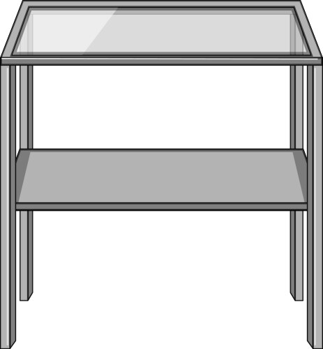 Sophisticated glass table cartoon Royalty Free Vector Image