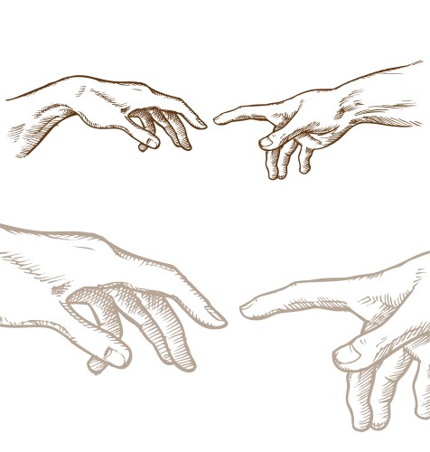 Creation of Adam - Michelangelo Fresco – Royalty-Free Vector | VectorStock