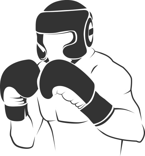 Female boxing athlete outline icon two Royalty Free Vector