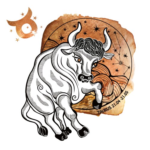 Taurus zodiac sign Royalty Free Vector Image - VectorStock