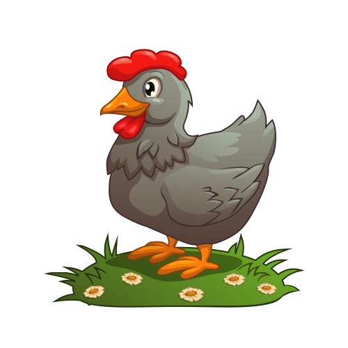 Chicken hen waving hand Royalty Free Vector Image