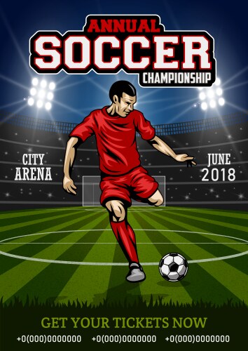 Soccer fan poster Royalty Free Vector Image - VectorStock